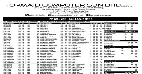 Computer Parts Price List Singapore At Henry Gale Blog