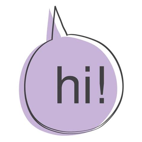 Cartoon Hi Speech Bubble For T Shirt Designs
