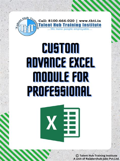 Custom Advanced Excel Module Pdf