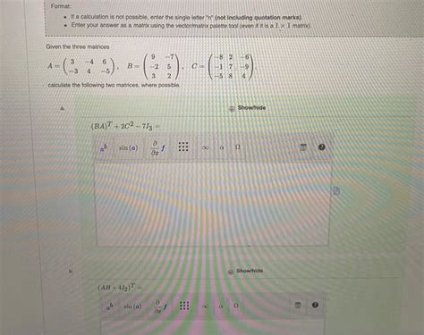 solved format it a calculation is not possible enter the