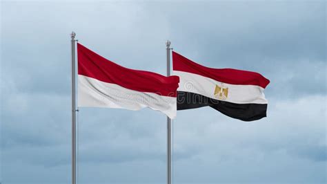 Bandera De Egipto E Indonesia Almacen De Video Vídeo de indonesia bucle 292473563
