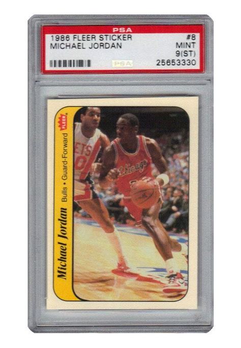 1986 Fleer 57 Michael Jordan Chicago Bulls Rc Rookie Card And 8 Mj