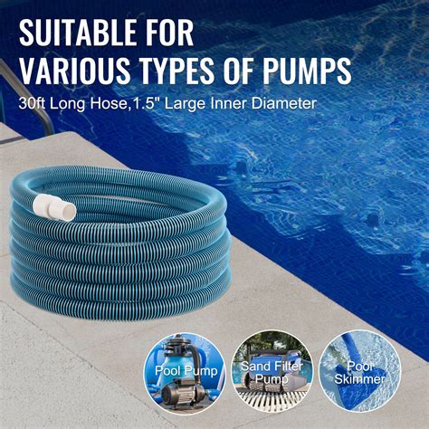 Vevor Heavy Duty Swimming Pool Hose 1 1 2 Inch X 30 Feet Pool Vacuum