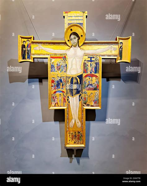 Florence Tuscany Italy Uffizi Gallery Crucifix With Scenes From The