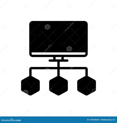 Black Solid Icon For Connection Data Flow Chart Organizational And Corporate Stock Vector