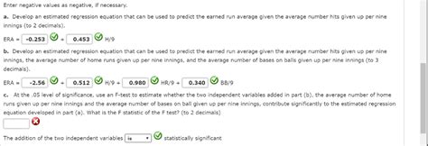 Enter Negative Values As Negative If Necessary A
