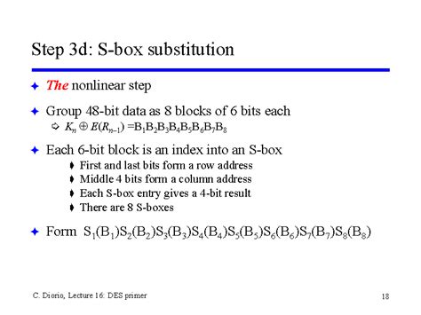Step 3d S Box Substitution