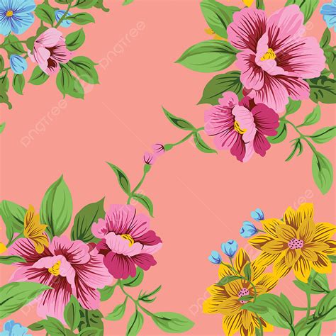 Seamless Pattern Flowers Vector Hd Png Images Flowers Seamless Pattern Illustration Abstract