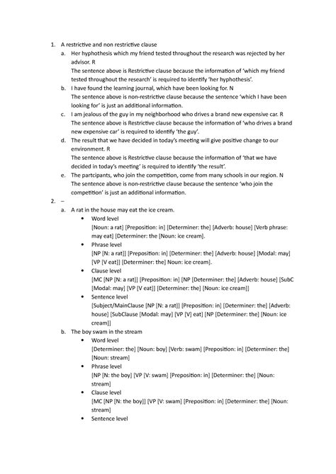 A Restrictive And Non Restrictive Clause Her Hyphothesis Which My Friend Tested Throughout The