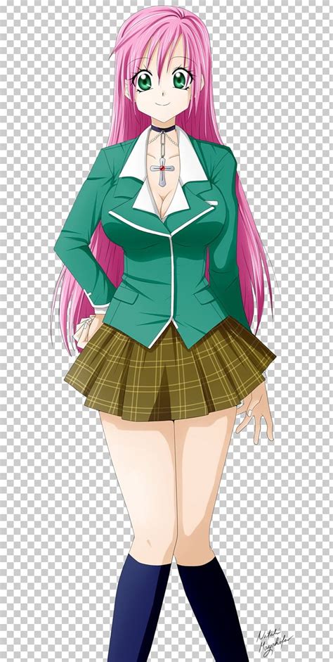 Moka Akashiya Rosario Vampire Drawing Png Clipart Art Black Hair