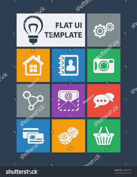 Modern Flat User Interface Ui Template Stock Vector Royalty Free 160669700 Shutterstock
