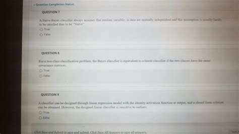 Solved Question Completion Status Question 7 A Nalve Bayes