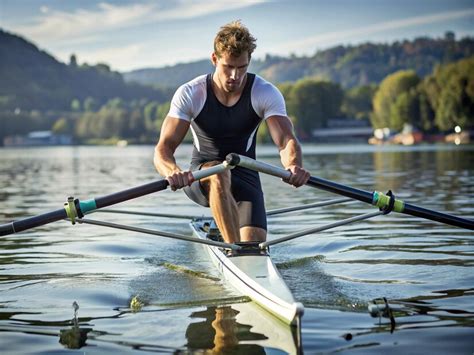 A Sportsman Teaching Sweep Rowing Premium Ai Generated Image