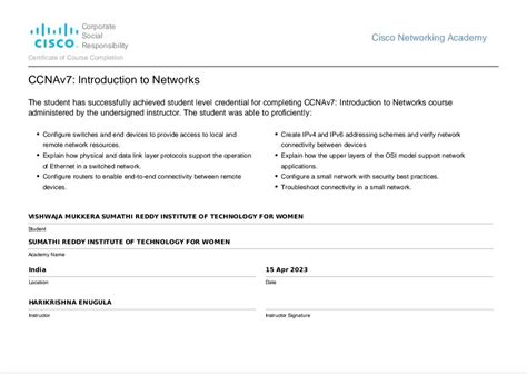 Mukkera Vishwaja On Linkedin Ciscocertification Cisco Netacad