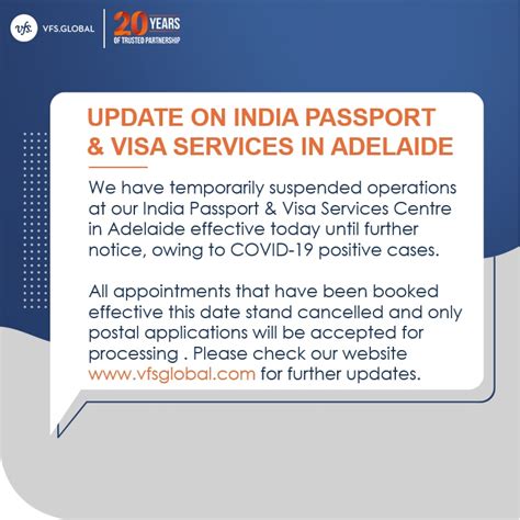 VFS Global Temporarily Suspended Indian Visa Services In Adelaide Australia Travelobiz