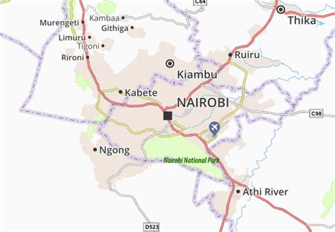 Nairobi City Centre Map Nairobi Kenya Map Vector Exact City Plan