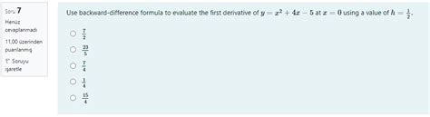Solved Use Backward Difference Formula To Evaluate The First Chegg