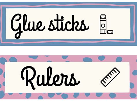 Pink And Blue Tray Labels And Visual Timetable Teaching Resources