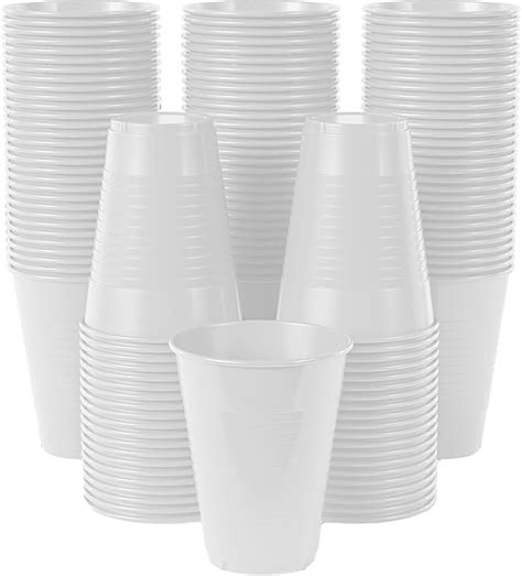 Exquisite 12 Oz White Plastic Cups For Party 50 Pack