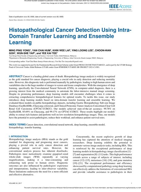 Pdf Histopathological Cancer Detection Using Intra Domain Transfer Learning And Ensemble Learning