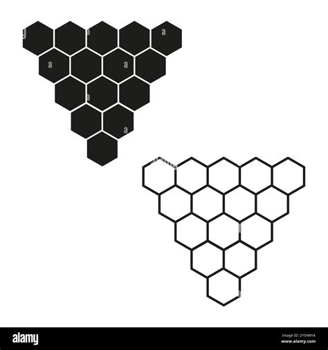 Hexagon Pattern Icons Geometric Honeycomb Shapes Triangular Grid Arrangement Vector Symbol