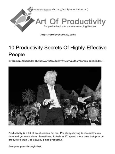 10 Productivity Secrets Of Highly Effective People By Damon Zahariades