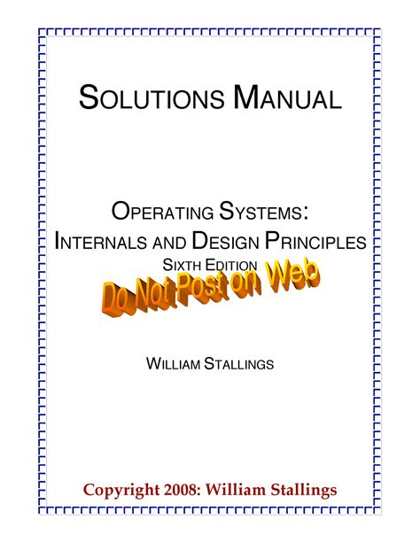 Solutions Manual Operating Systems Inter Solutions Manual Operating Systems Internals And