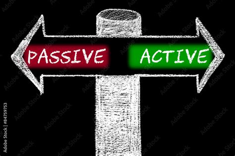 Opposite Arrows With Passive Versus Active Ilustración De Stock Adobe