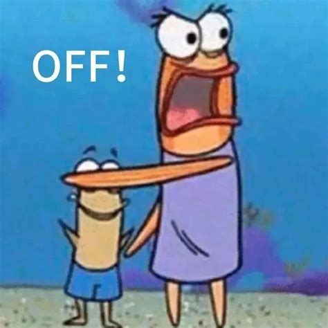 《海绵宝宝角色夸张表情， Off”字样增添搞笑氛围》 实用搞笑表情包表情包图片动图 求表情网斗图从此不求人