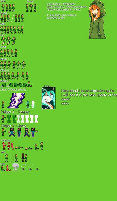 Cupa Female Creeper Jus Sprite Sheet By Pevori22 On Deviantart