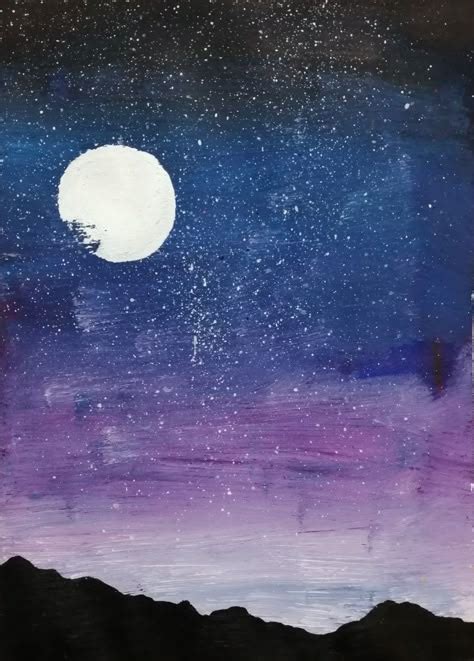 Paisajes Para Pintar Faciles De Noche