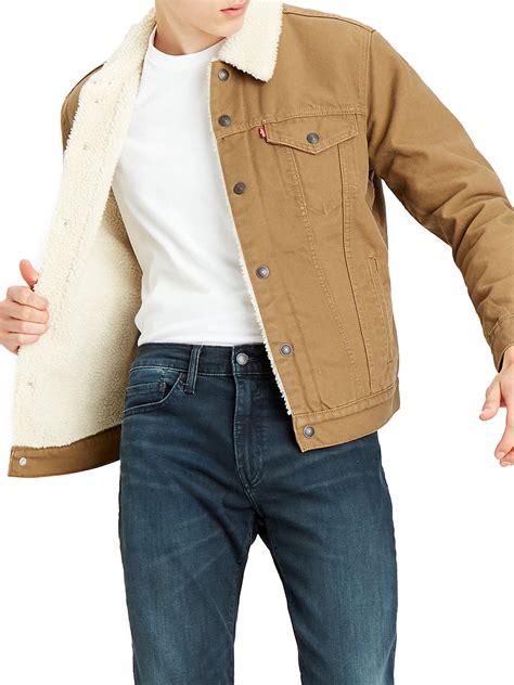 Levis Mens Type 3 Sherpa Trucker Jacket Canvas Material Warm Sherpa