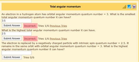 Solved Total Angular Momentum An Electron In A Hydrogen Atom