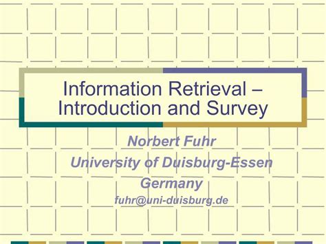 Ppt Information Retrieval Introduction And Survey Powerpoint