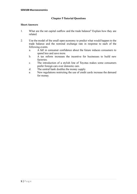 Chapter 5 Tutorial Ques Chapter 5 Tutorial Ques Chapter 5 Tutorial