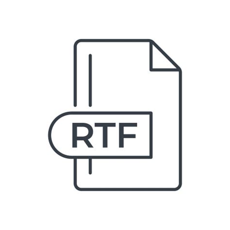 Rtf File Format Icon Extension Line Royalty Free Vector