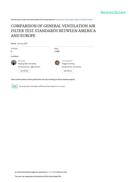 Comparison Of General Ventilation Air Filter Test Pdf Aerosol Particulates