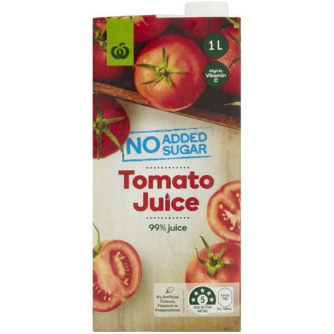 Woolworths No Added Sugar Tomato Juice 1l Bunch