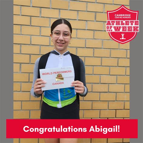 Cambridge This Weeks Athlete Of The Week Is Abigail 🏆 Meet Abigail