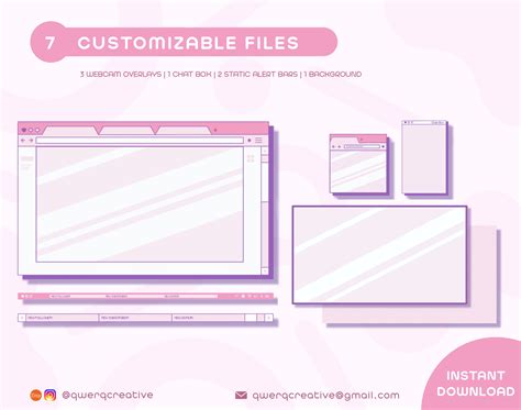 Customizable Stream Overlay Pack Browser Aesthetic Twitch Etsy