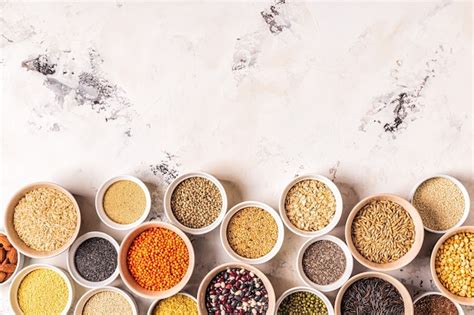 Free Photo Superfoods Seeds And Grains For Vegan And Vegetarian