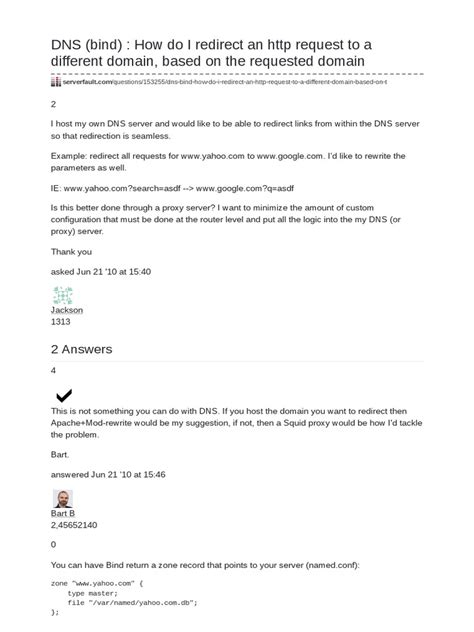 proxy dns bind how do i redirect an request to a different domain based on the