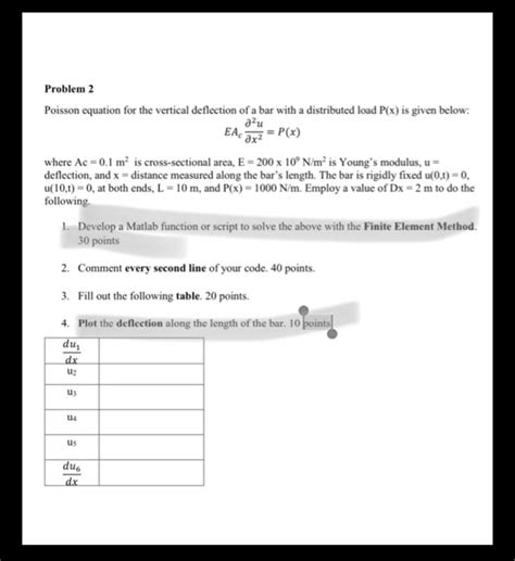 Solved Matlab Code For The Following Problem 2 Poisson Equation For
