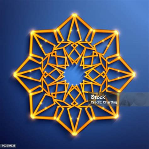 이슬람의 3d 빛나는 장식 아랍어 스타일 만다라 벡터 일러스트입니다 골동품에 대한 스톡 벡터 아트 및 기타 이미지 골동품 금 금속 꽃 식물 Istock