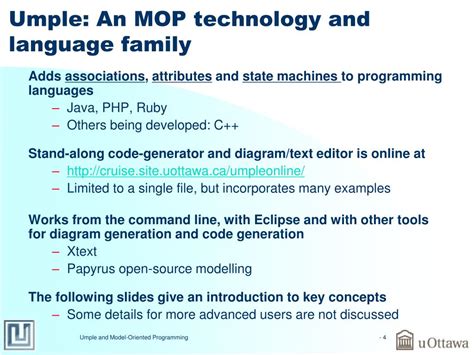 ppt umple and model oriented programming a short tutorial powerpoint