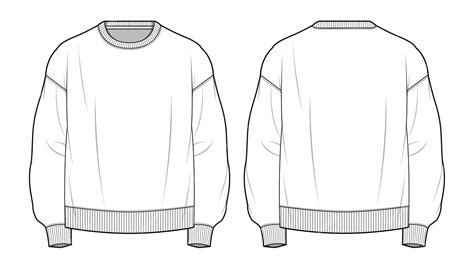 Premium Vector Men Oversized Sweatshirts Front And Back View Flat