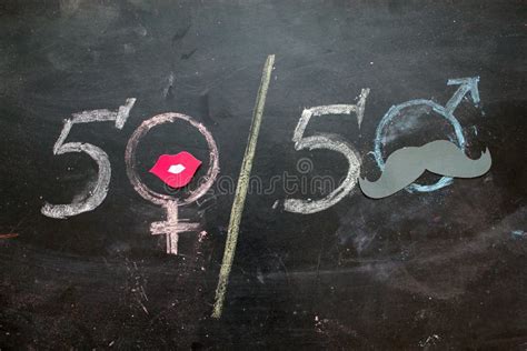 Gender Symbols Or Signs For The Male And Female Sex Drawn On A Blackboard Stock Image Image Of