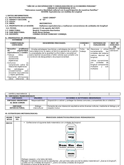 21 08 Matematica Equivalencias Medidas De Longitud Conversiones Pdf