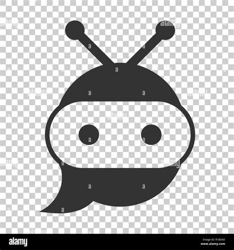 Cute Robot Chatbot Icon In Flat Style Bot Operator Vector Illustration On Isolated Background
