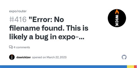 Error No Filename Found This Is Likely A Bug In Expo Router
